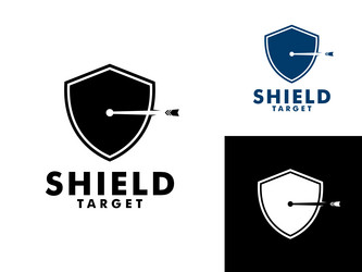 Simple shield flat logo template shielding icon Vector Image