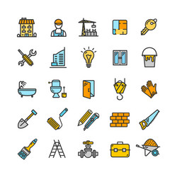 Building construction equipment set of tools Vector Image