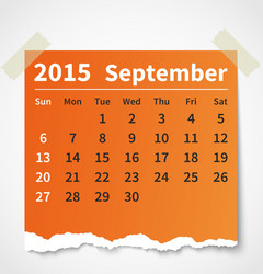 Calendar 2015 on paper recycled Royalty Free Vector Image