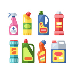 Detergent bottles cleaning supplies products Vector Image
