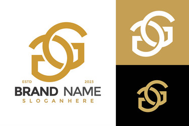 Gg monogram logo design template Royalty Free Vector Image
