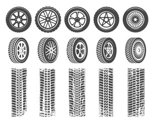Truck and tractor tires Royalty Free Vector Image