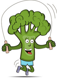 Broccoli cabbage is engaged in sports Royalty Free Vector