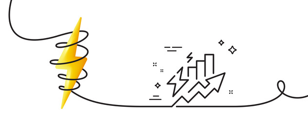 Consumption growth line icon electric power up Vector Image
