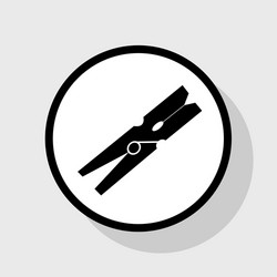 Clothes peg sign flat style black icon Royalty Free Vector