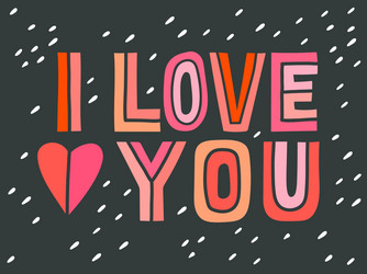 I love you too hand drawn Royalty Free Vector Image
