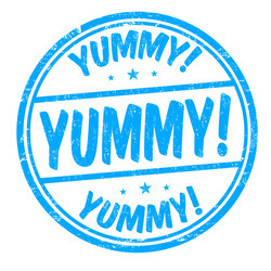 Yummy hand written word Royalty Free Vector Image