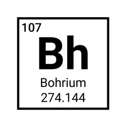 Bohrium bh periodic table element Royalty Free Vector Image
