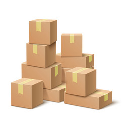 Stack of carton boxes Royalty Free Vector Image
