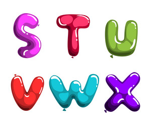 Colorful balloons alphabet uvwxyz creative Vector Image