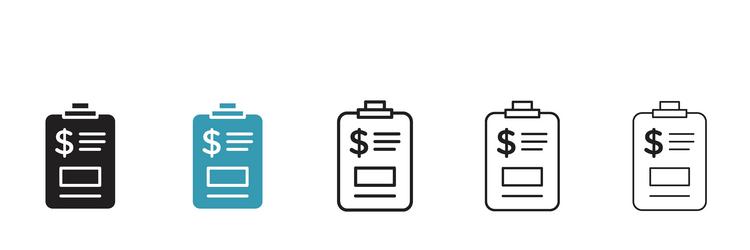 Financial log icon set coin ledger accounting Vector Image