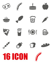 Food icon set gray outline style Royalty Free Vector Image