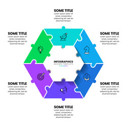 Six Piece Puzzle Vector Images (over 270)