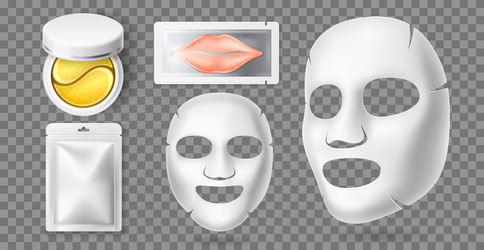 Realistic eye patches in cosmetics jar Royalty Free Vector