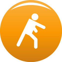 Stick figure stickman icon orange Royalty Free Vector Image