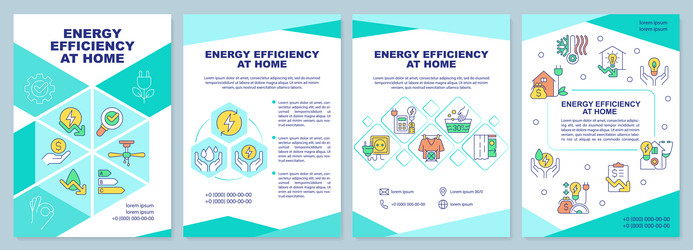 Energy efficiency blue brochure template Vector Image