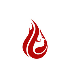 Fire face woman icon design Royalty Free Vector Image