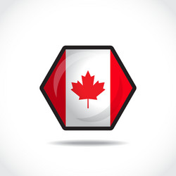 Canada flag round icon with shadow Royalty Free Vector Image