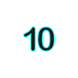 Neon Number 10 Vector Images (over 170)