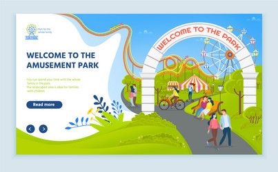 Fun fair theme park on isolated background Vector Image