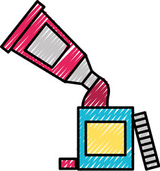 Artistic color tube pouring on container Vector Image