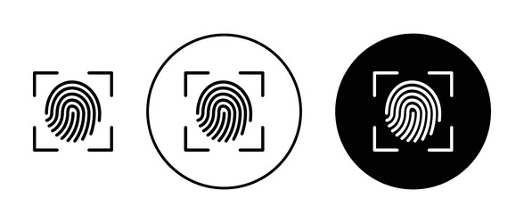 Fingerprint icon set identity thumbprint Vector Image