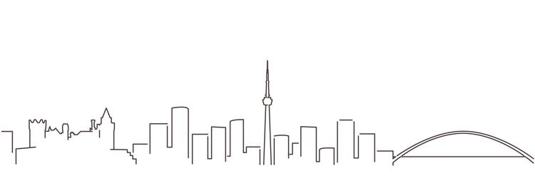 Toronto skyline line art Royalty Free Vector Image
