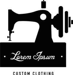 Vintage sewing machine logo Royalty Free Vector Image