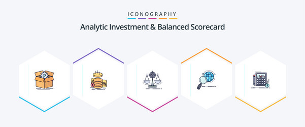 Analytic investment and balanced scorecard flat 5 Vector Image