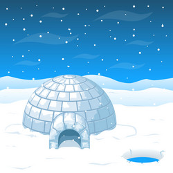 Set eskimo cold house from ice blocks cartoon Vector Image