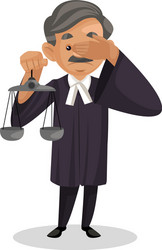 Cute judge girl cartoon character standing Vector Image