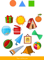 Shapes matching game Royalty Free Vector Image