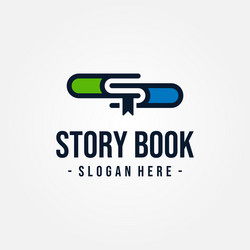 Cute kids story book logo design template Vector Image