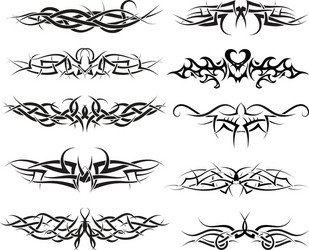 Tattoos set Royalty Free Vector Image - VectorStock
