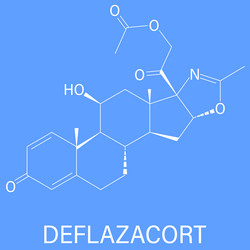 Deflazacort molecule skeletal formula Royalty Free Vector