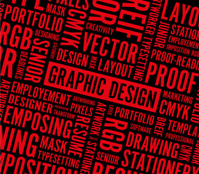 Graphic design word background Royalty Free Vector Image