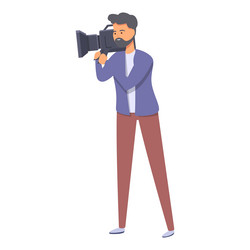 Tv cameraman icon cartoon media camera Royalty Free Vector