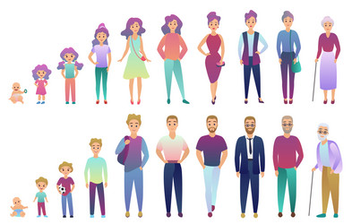 Age from baby to adult human growth Royalty Free Vector