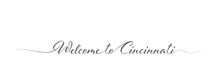Welcome to cincinnati lettering for greetings Vector Image