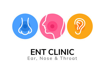 Ent doctor logo template ear nose throat Vector Image