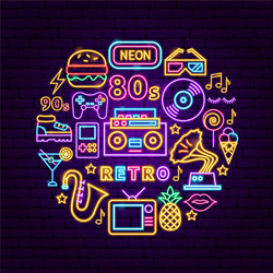 Vinyl neon sign Royalty Free Vector Image - VectorStock