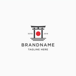 Torii gate logo icon design template japan dojo Vector Image