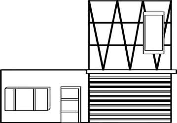 Outline of a modern house building Royalty Free Vector Image