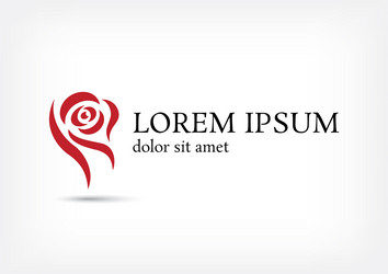 Red circle curve rose logo design template Vector Image