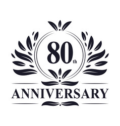 80 years birthday logo 80th celebration Royalty Free Vector