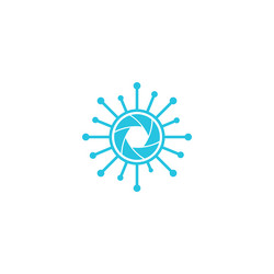 Connect cable camera logo design Royalty Free Vector Image