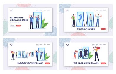 Inner critic blames self anger low Royalty Free Vector Image