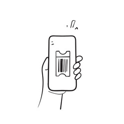 Hand drawn doodle sending and receiving money Vector Image