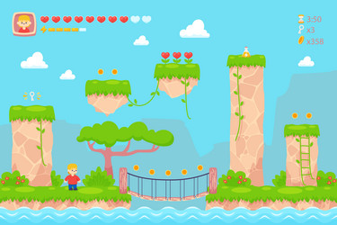 Hand drawn video game background Royalty Free Vector Image