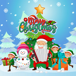 Merry christmas greeting card with cute kids Vector Image